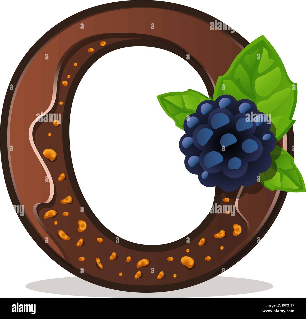 Cards for children for learning the alphabet. Letter o as chocolate, in ...