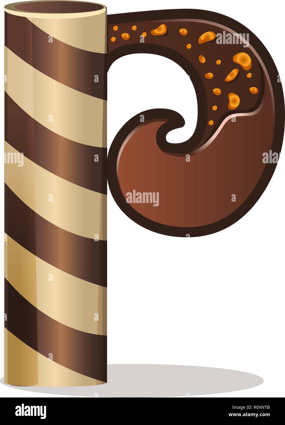 Cards for children for learning the alphabet. Letter p as chocolate, in ...