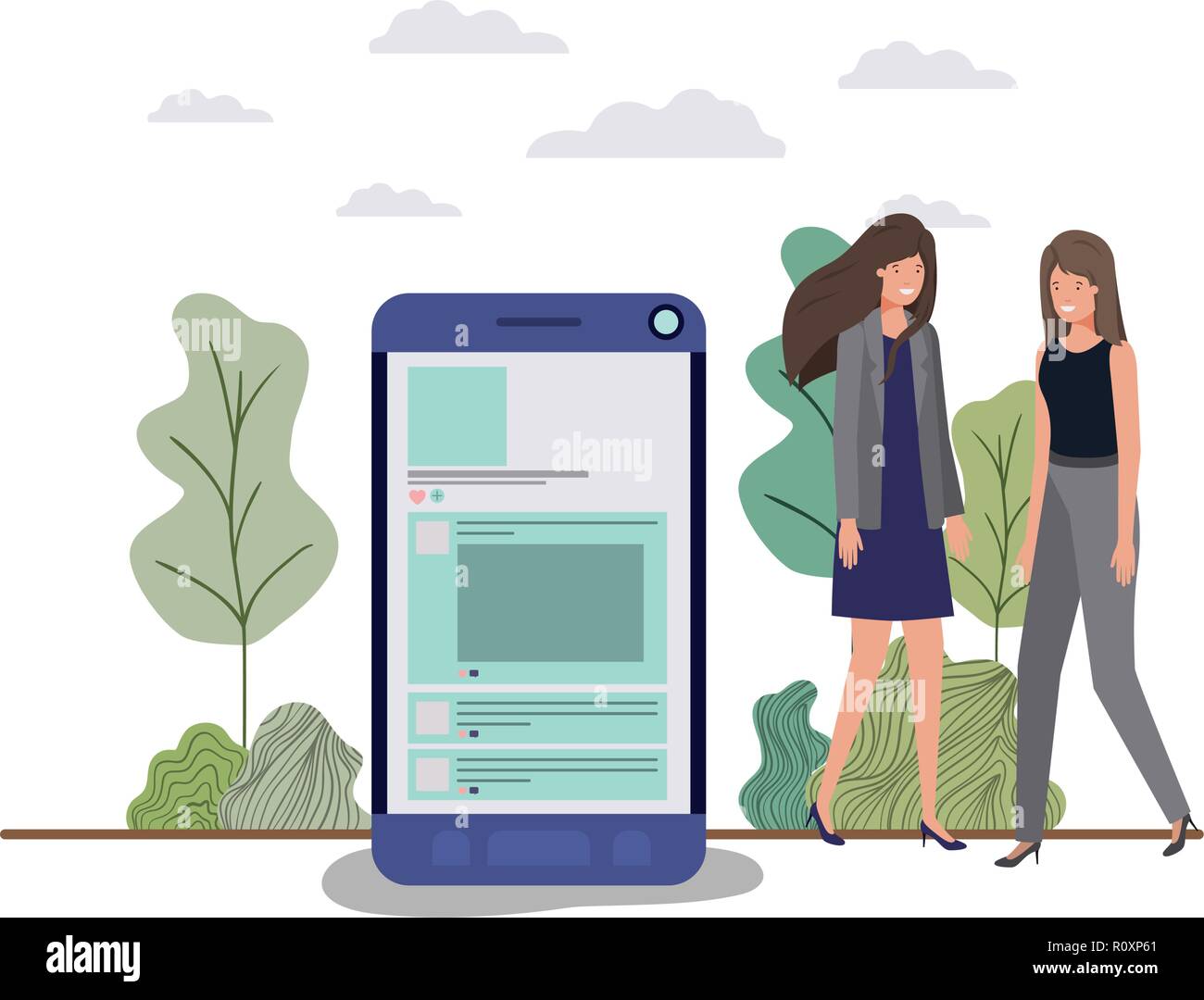 businesswomen with smartphone avatar character Stock Vector Image & Art ...
