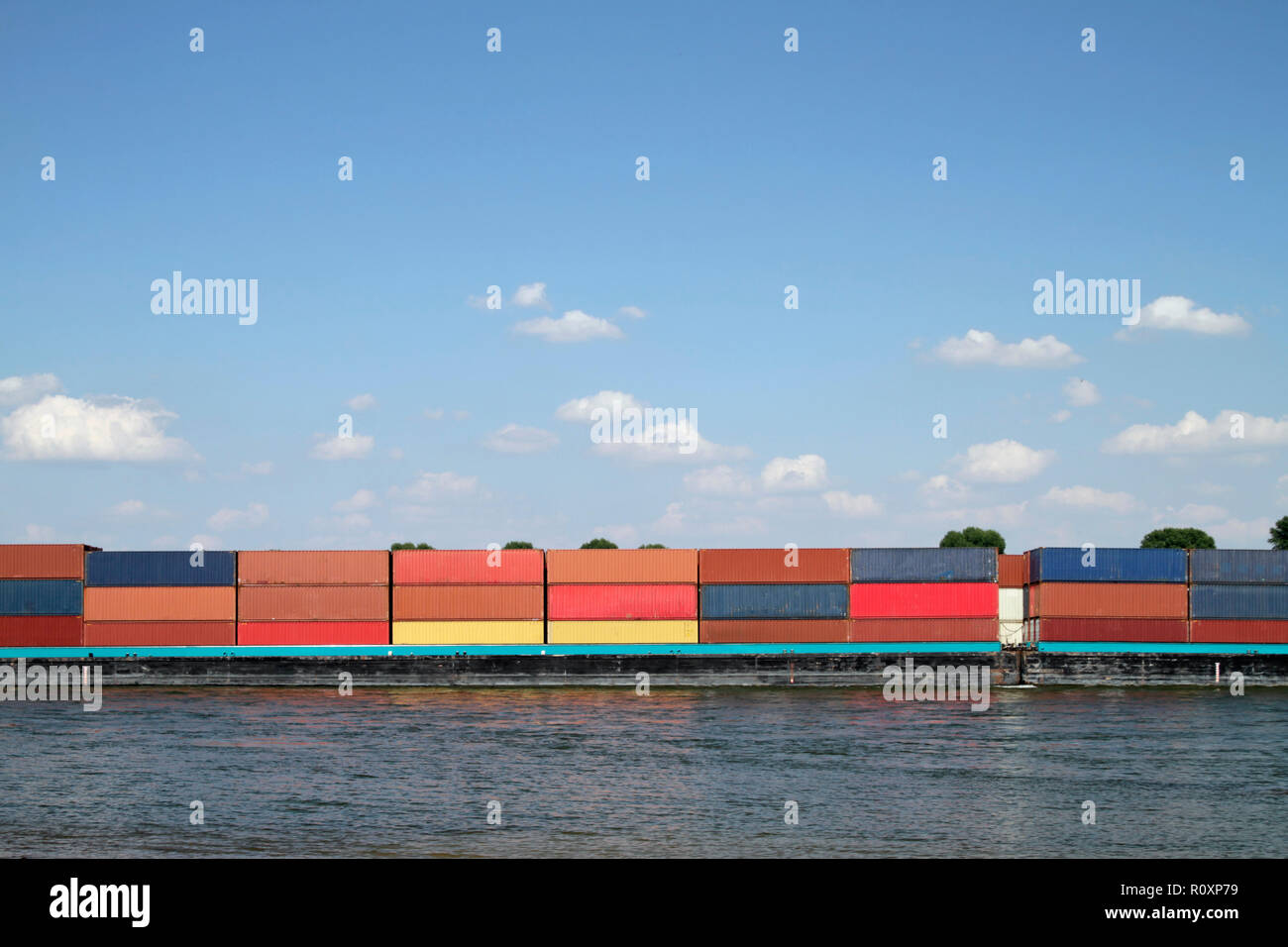 Cargo ship with containers on the rhine hi-res stock photography and ...