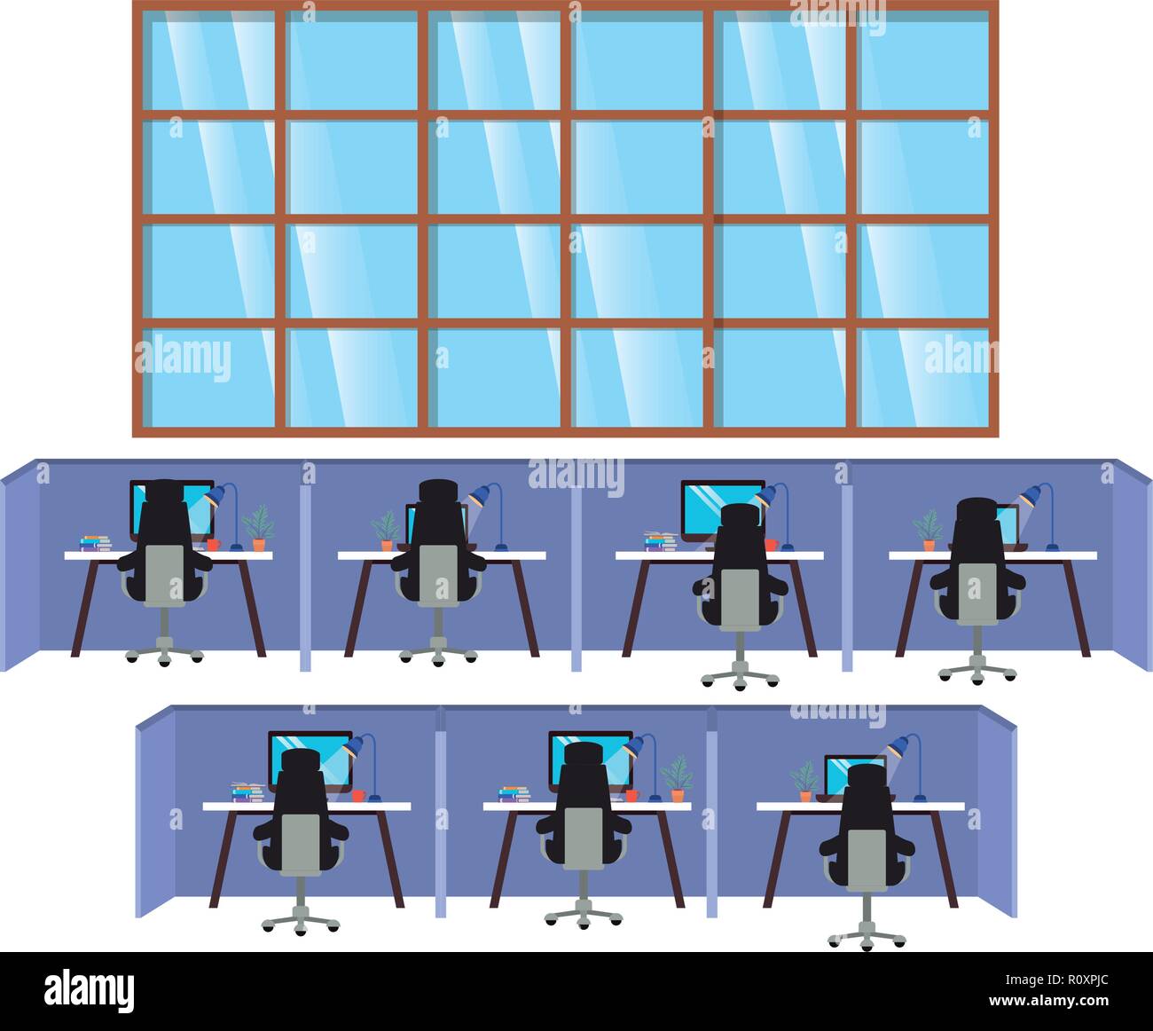 Office cubicle Stock Vector Images - Alamy