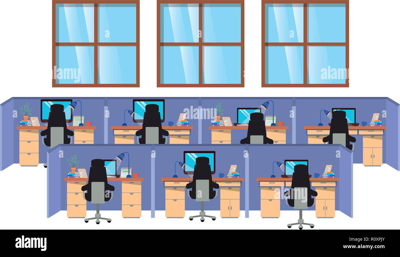 work cubicles isolated icon Stock Vector Image & Art - Alamy