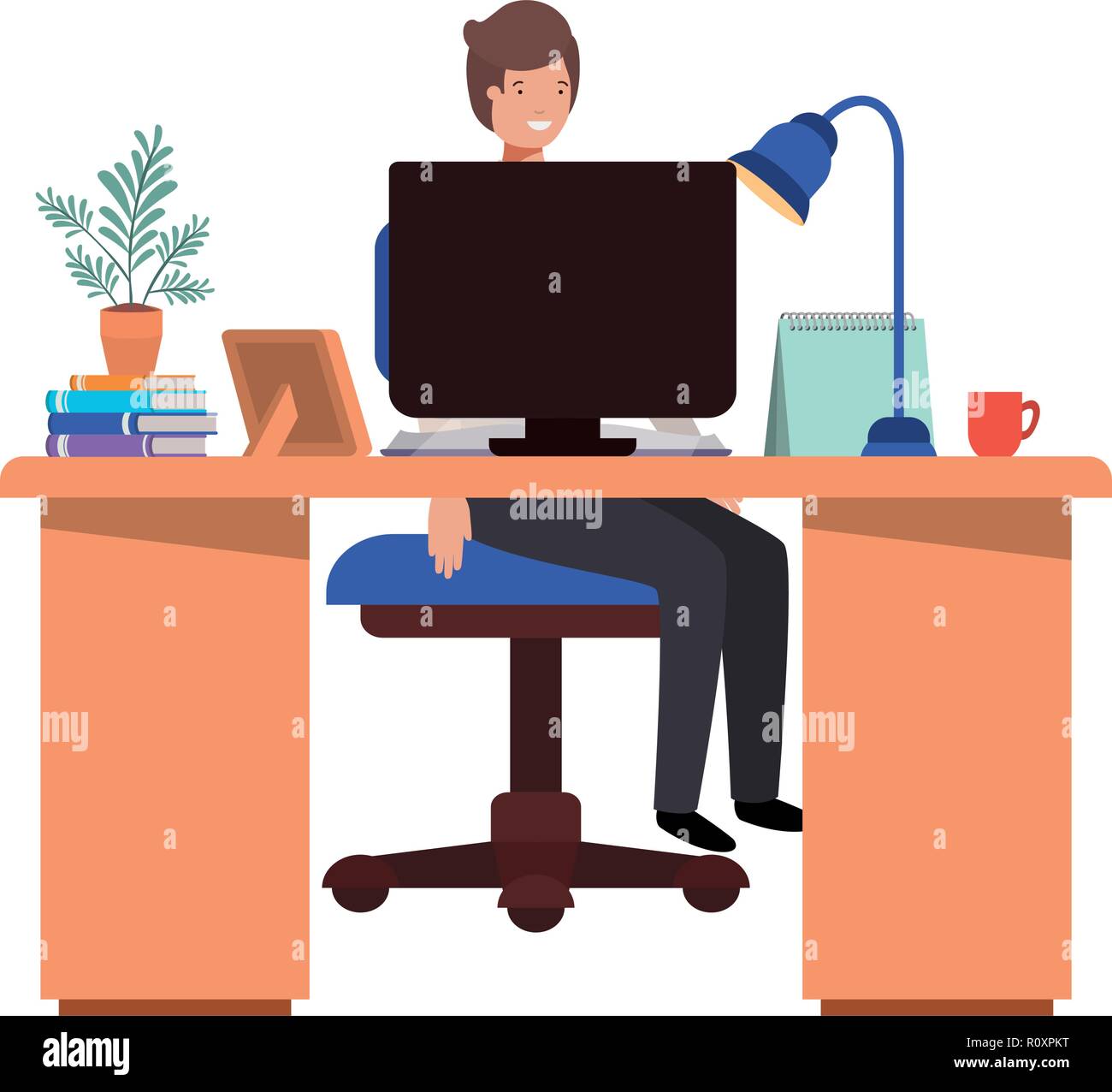 man working in the office avatar character Stock Vector Image & Art - Alamy