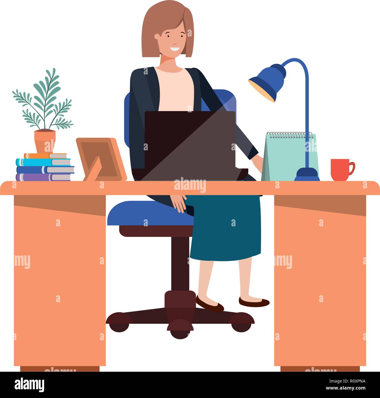 woman working in the office avatar character Stock Vector Image & Art ...
