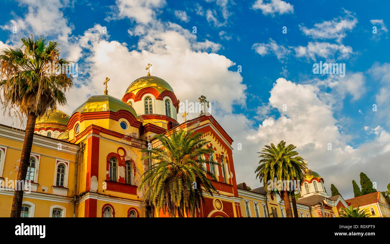 NEW ATHOS, ABKHAZIA - OCTOBER 10, 2015: new Athos monastery of St ...