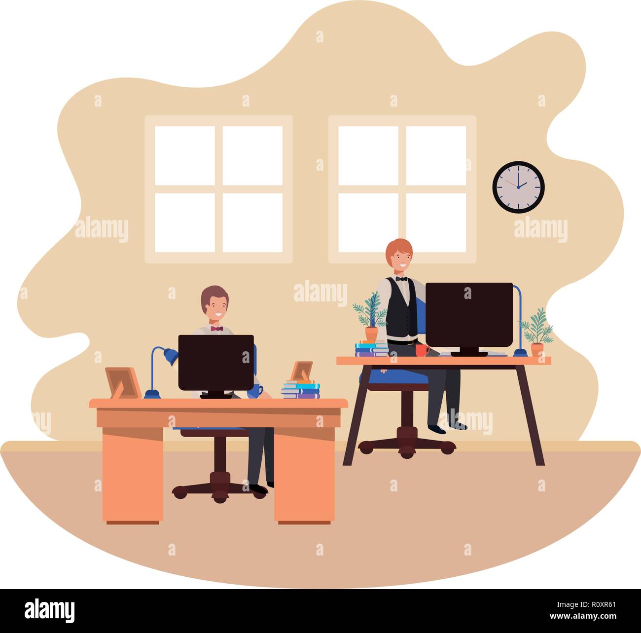 men working in the office avatar character Stock Vector Image & Art - Alamy