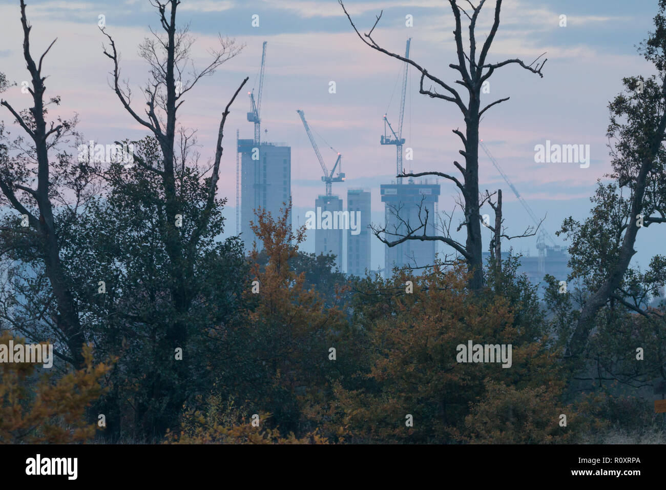 High-rise development in Woking town centre from surrounding ...