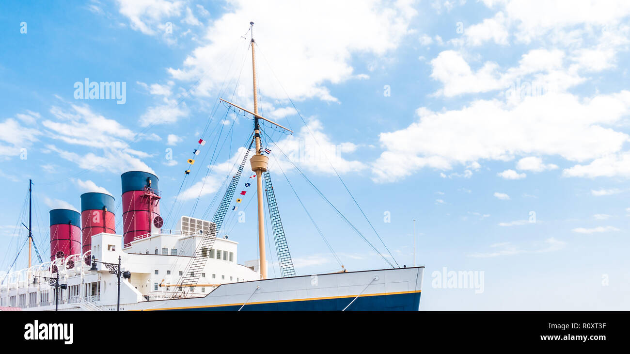 Giant passenger Steam Boat with blue sky copy space Stock Photo - Alamy