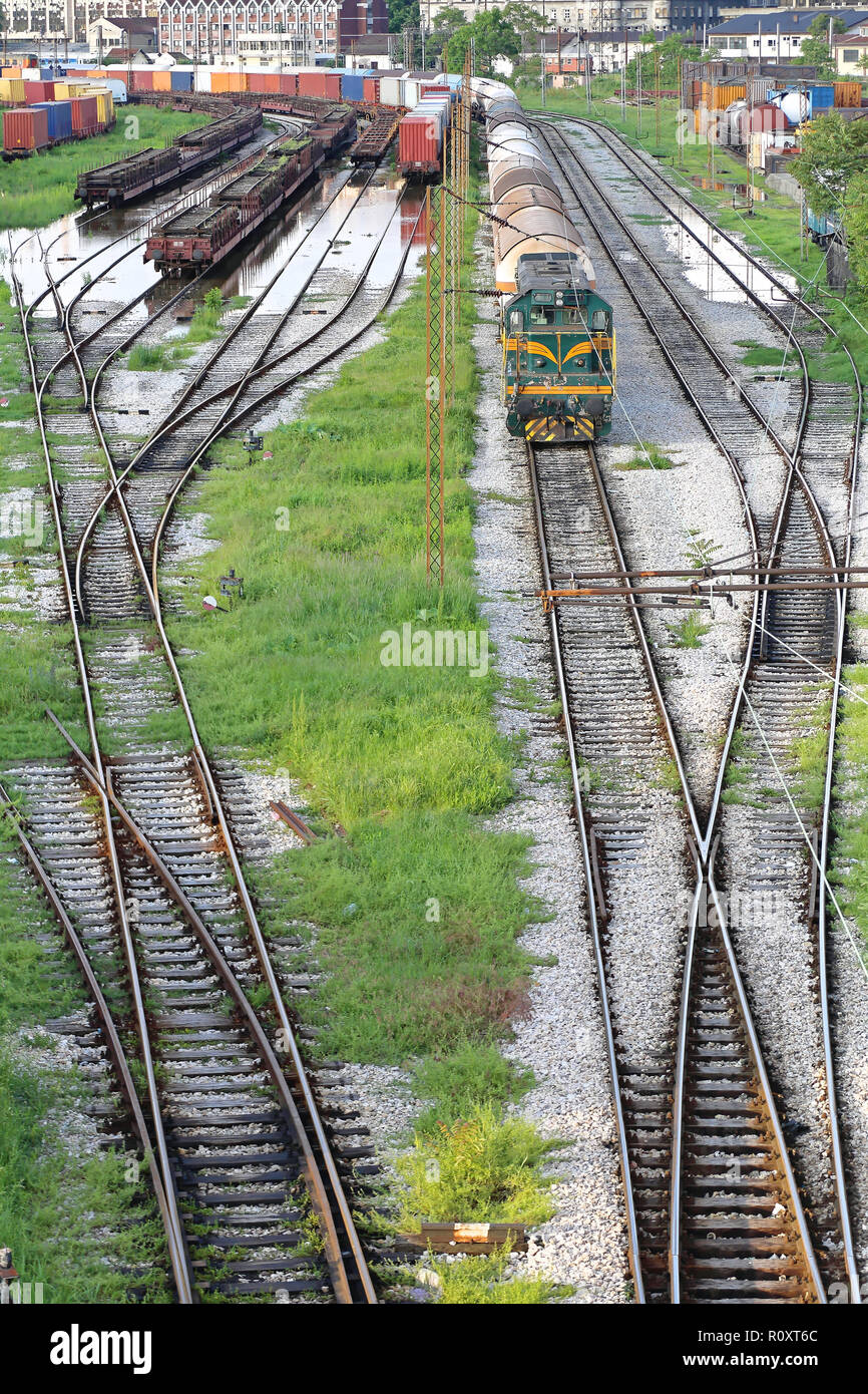 Railway Yard Complex Series of Railroad Tracks for Sorting Rolling ...