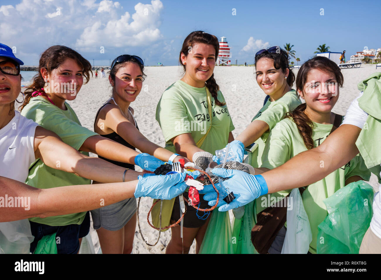 Miami Beach Florida,Atlantic Ocean water public beach beaches,shoreline ...