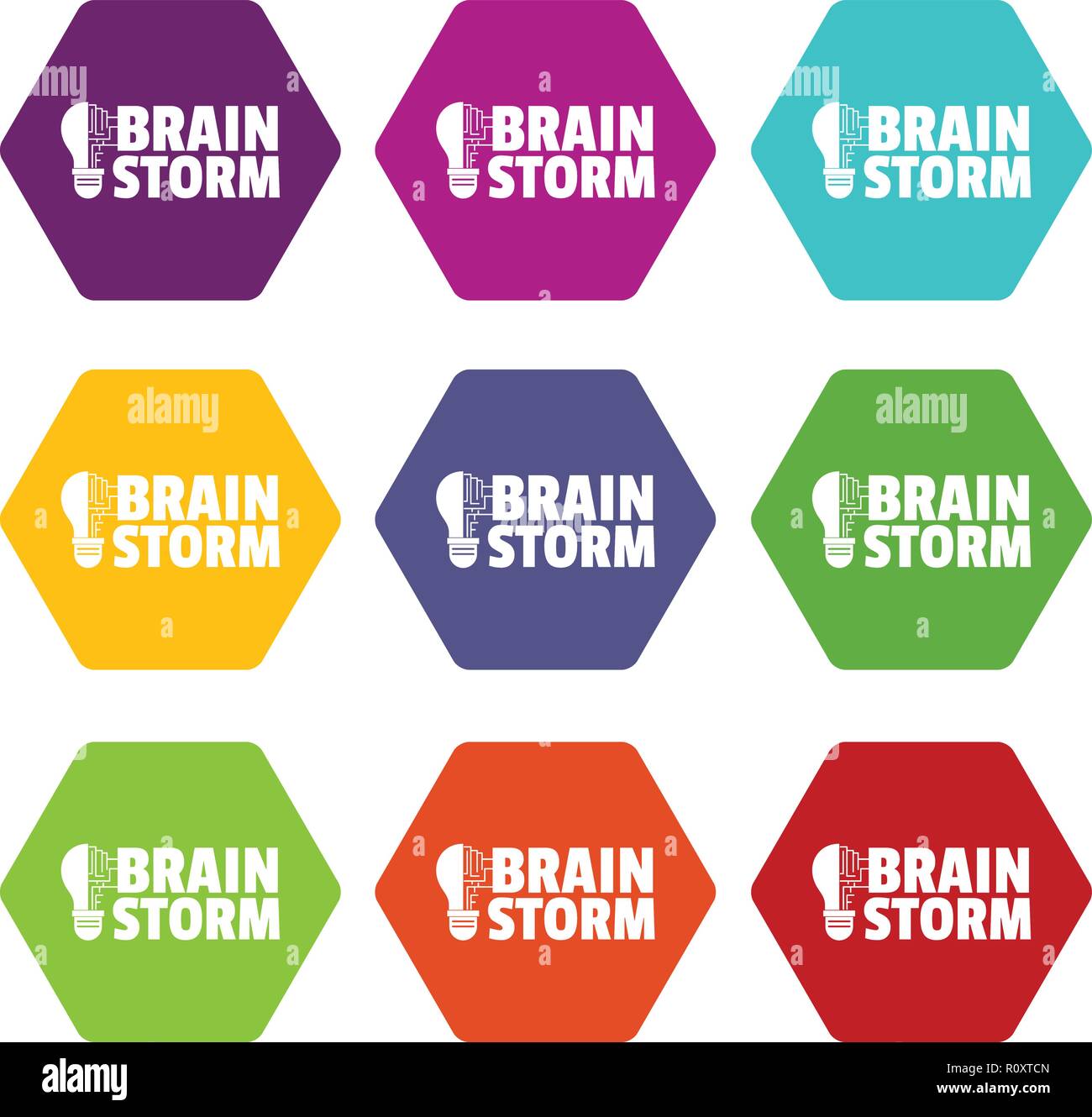 Brain storm icons set 9 vector Stock Vector Image & Art - Alamy