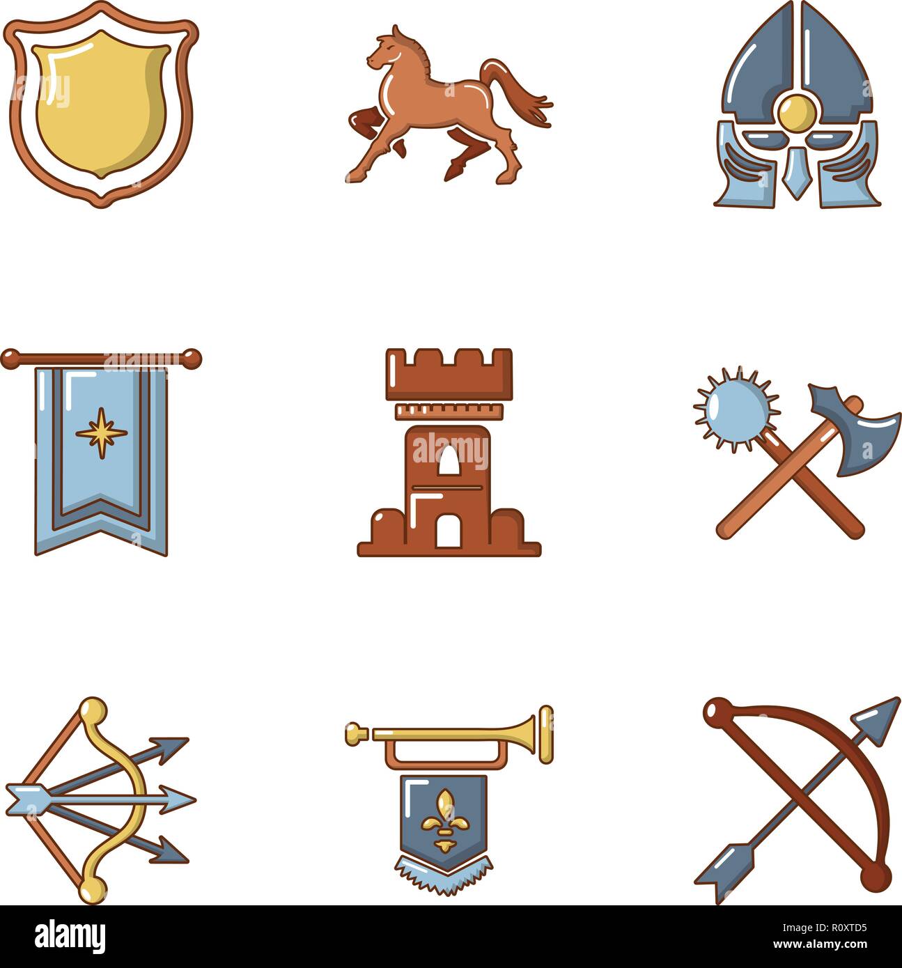 Chivalric age icons set, cartoon style Stock Vector Image & Art - Alamy