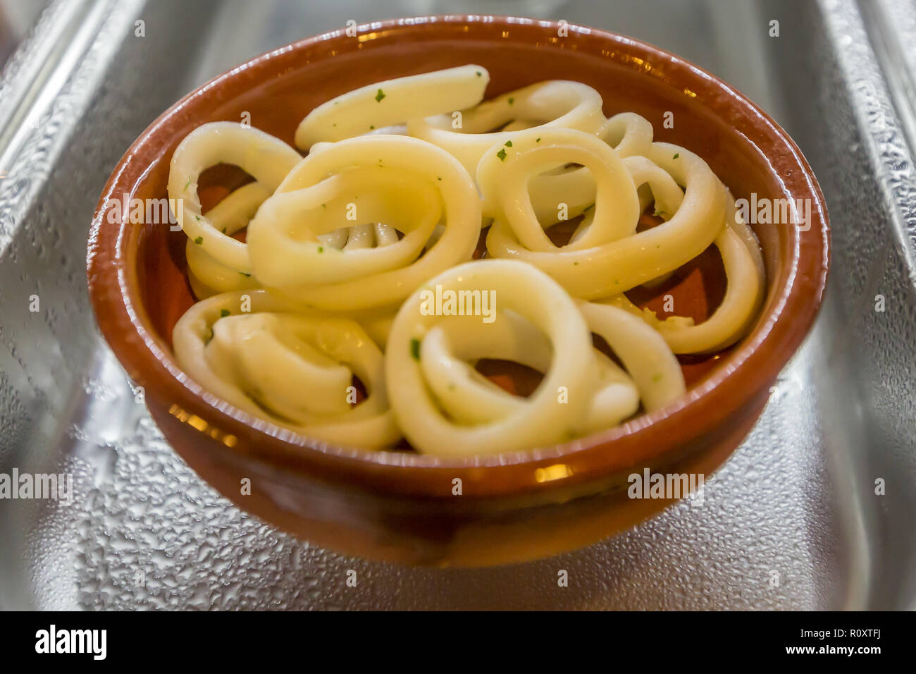 Round pasta noodles in dish Stock Photo - Alamy