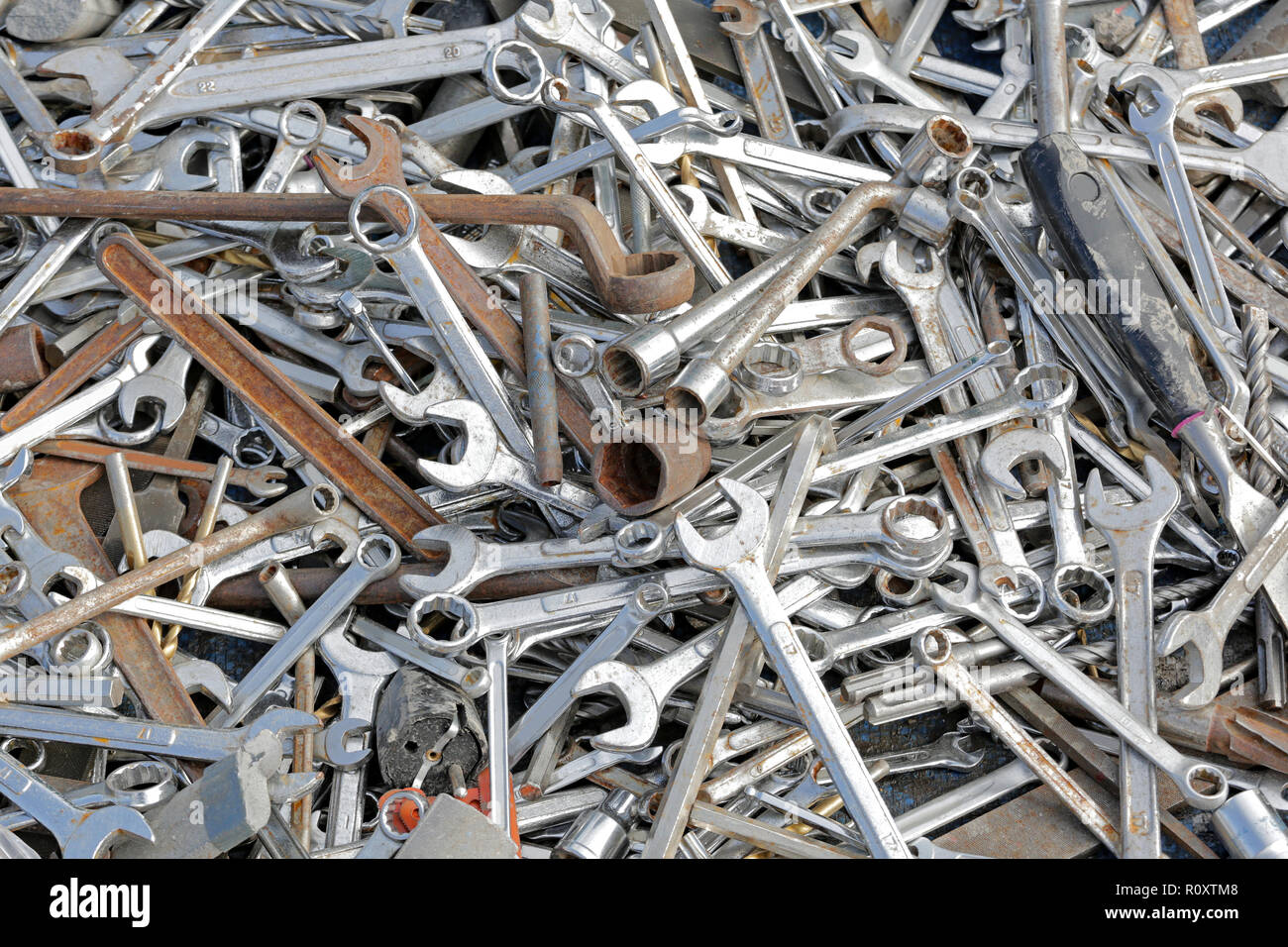 Big Pile of Various Wrench Spanner Tools Stock Photo - Alamy
