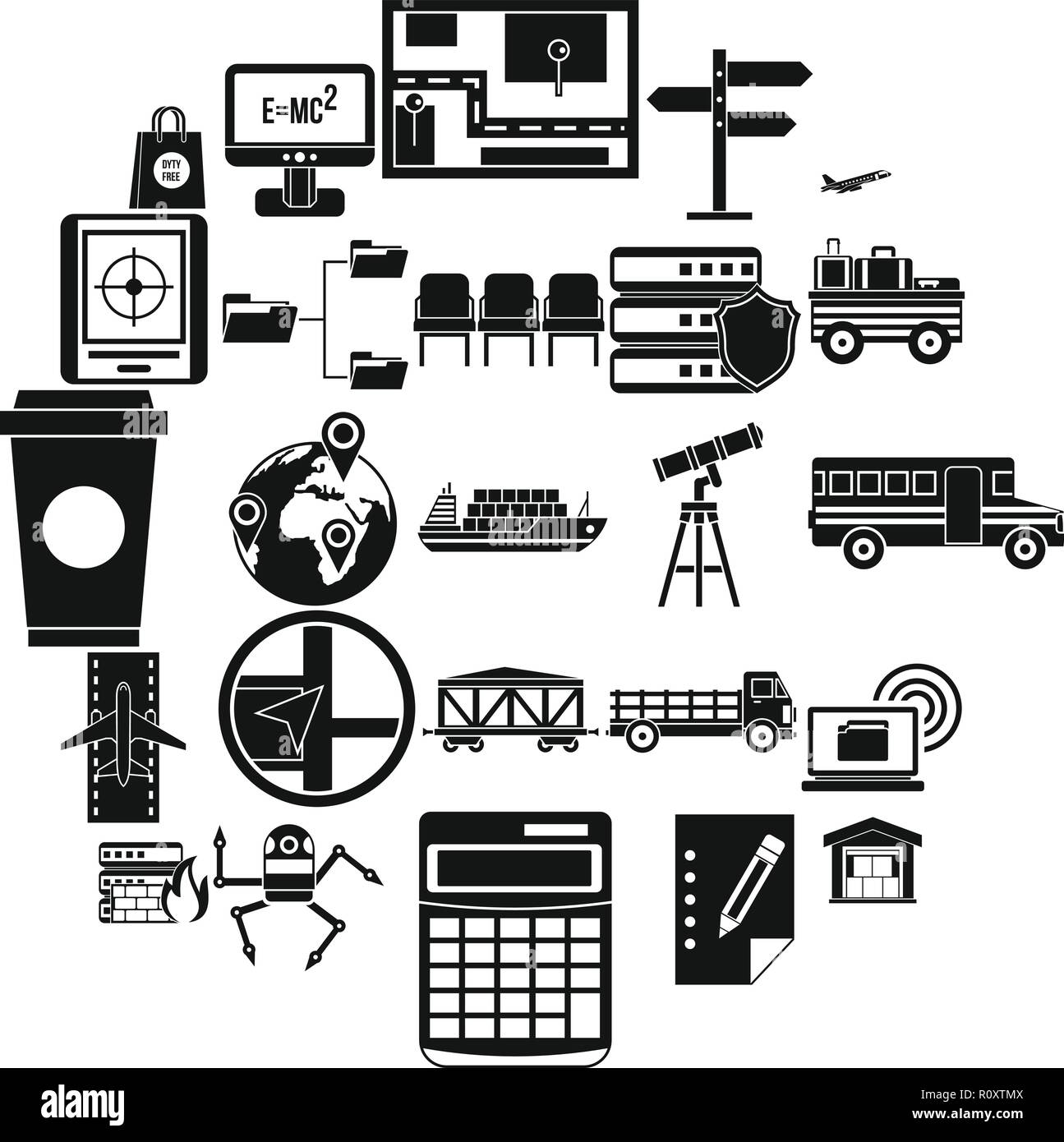 World icons set, simple style Stock Vector Image & Art - Alamy