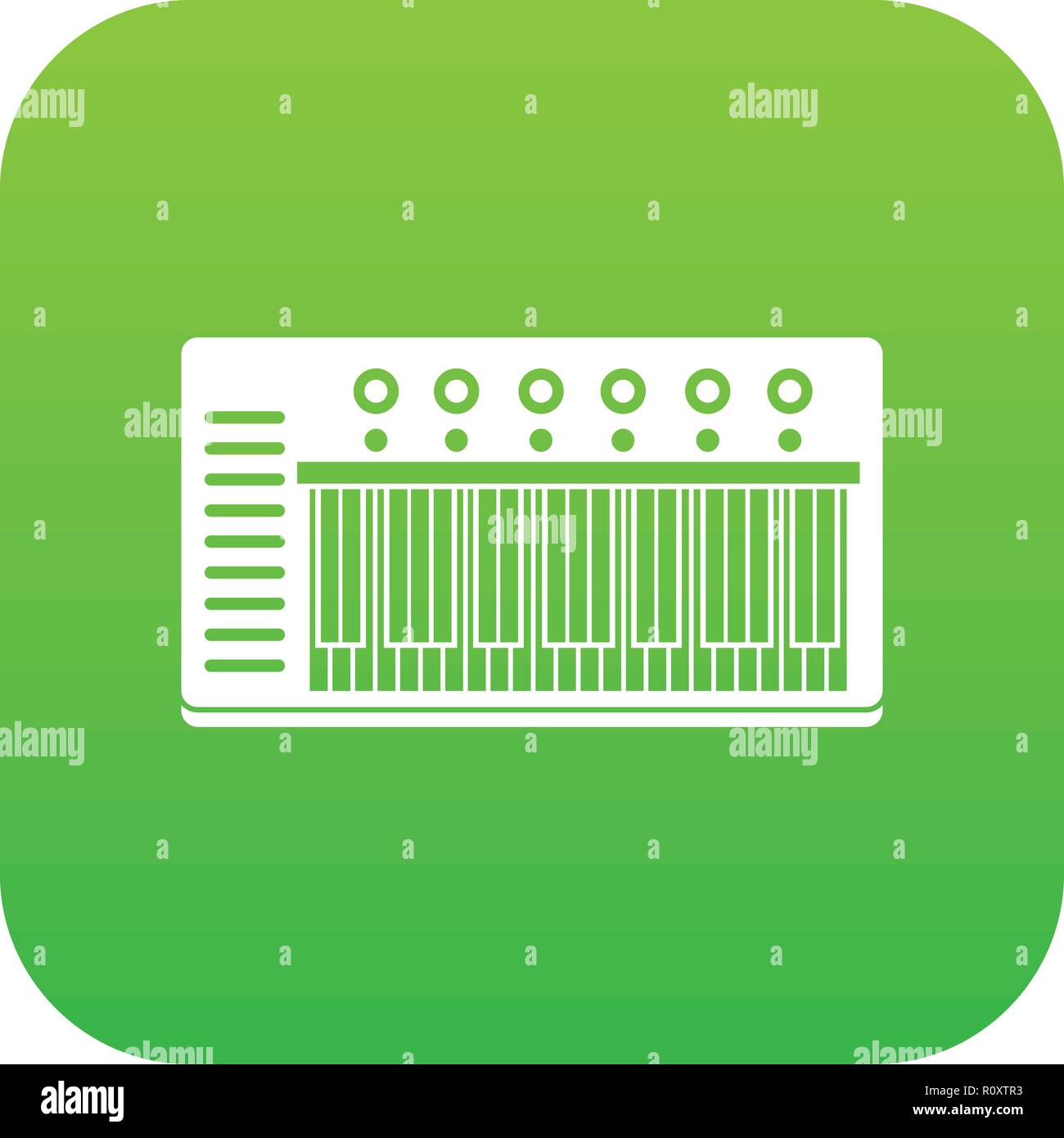 Synthesizer piano icon green Stock Vector Images - Alamy