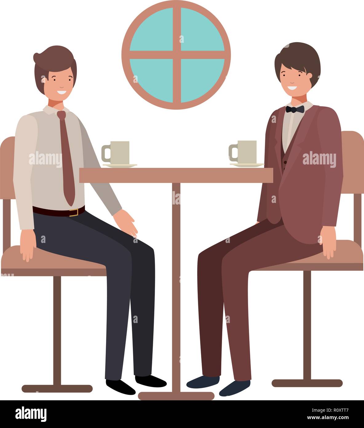 Men drinking coffee in Stock Vector Images - Alamy