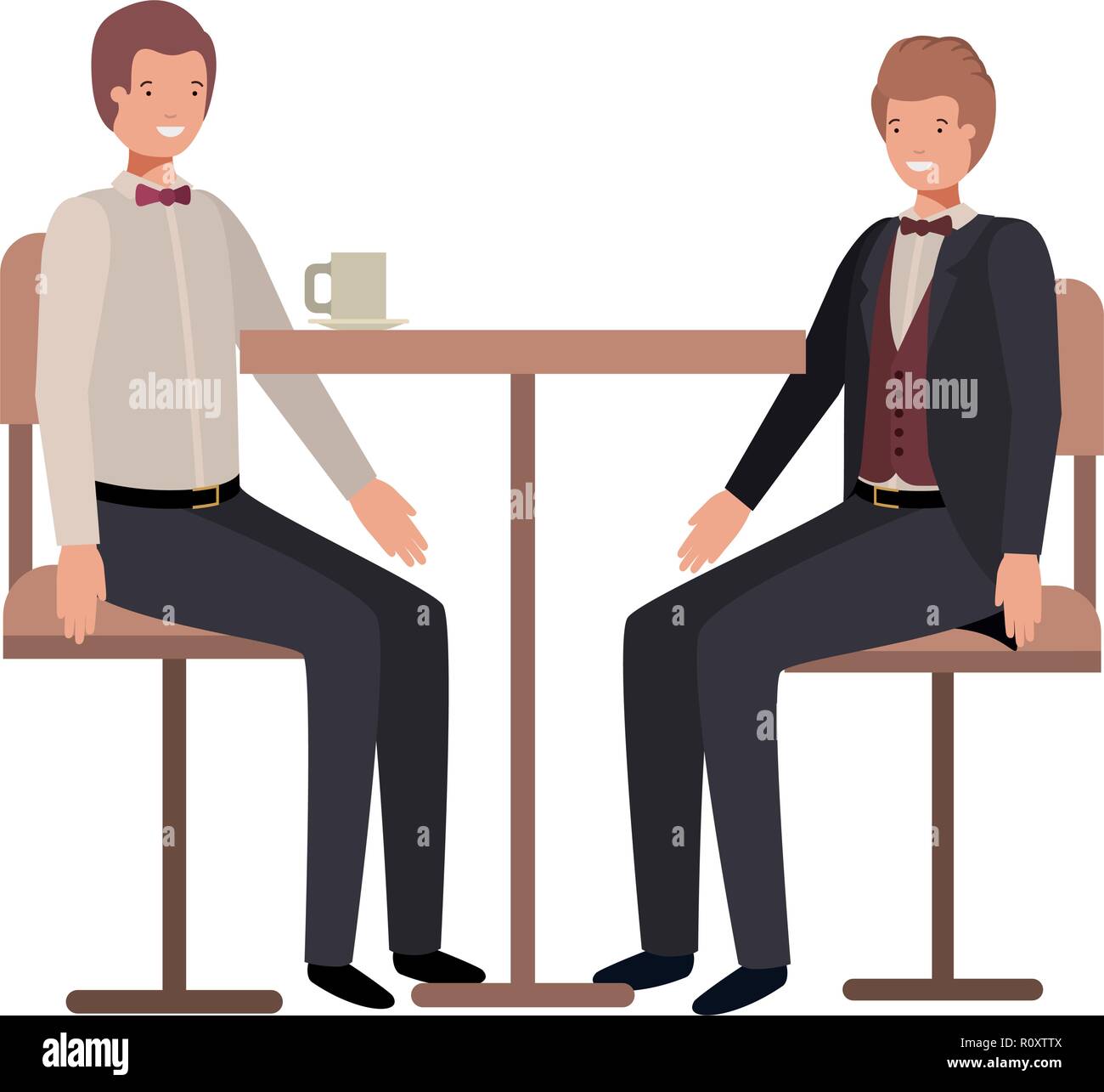 Men drinking coffee in Stock Vector Images - Alamy