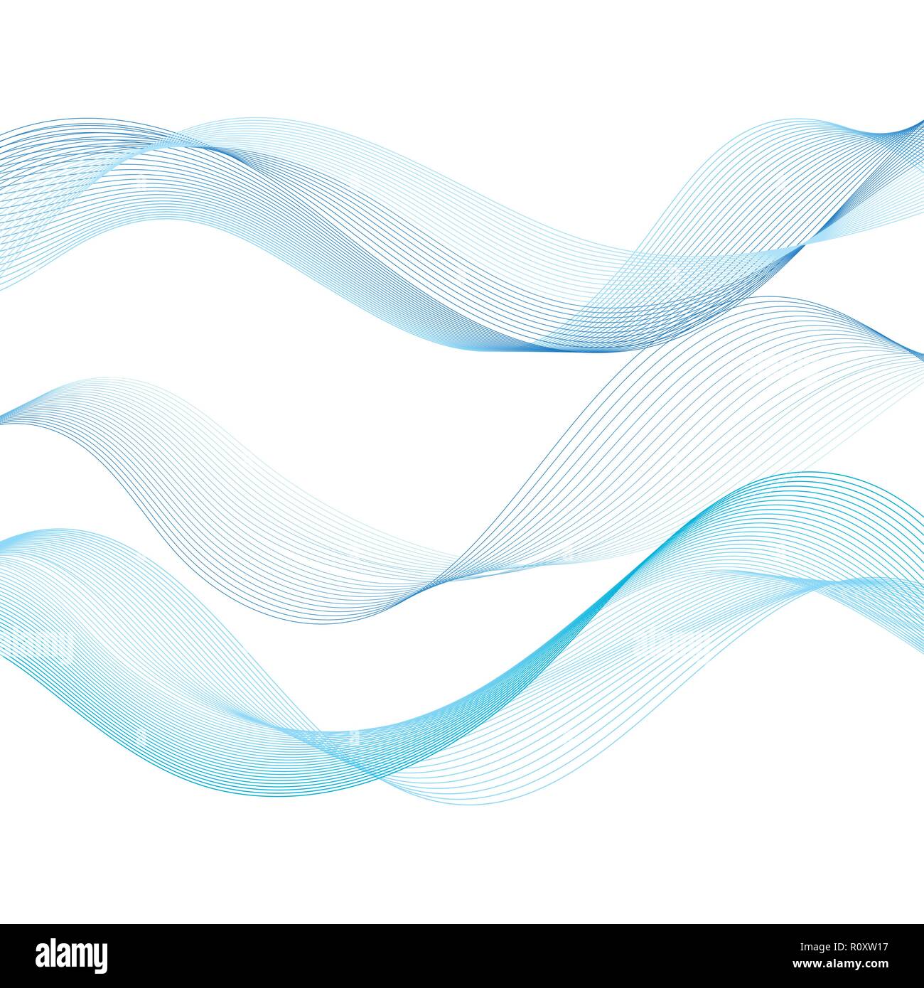 Abstract new blue beautiful vector wave lines on white background Stock ...