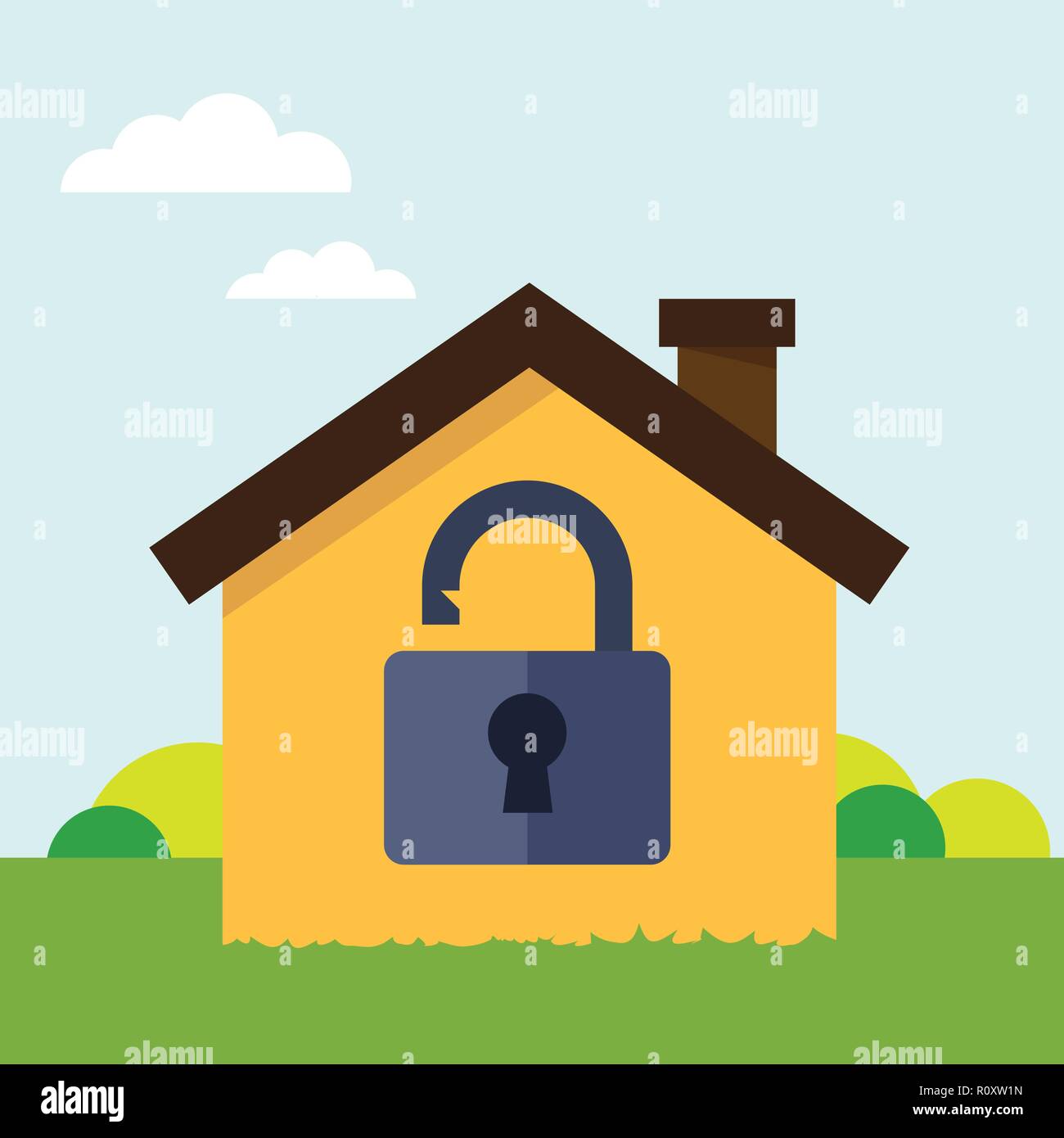Vector illustration concept of protection house Stock Vector Image ...