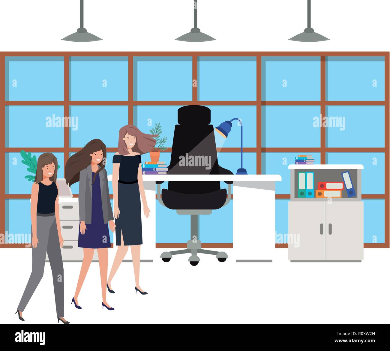 Women in work place Stock Vector Images - Alamy
