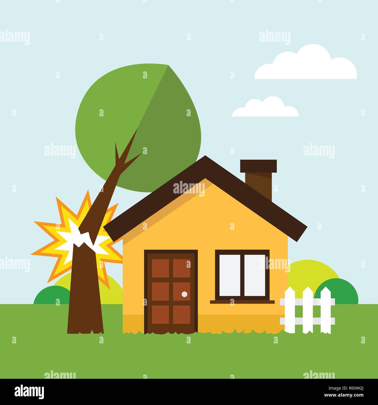 Storm damage building Stock Vector Images - Alamy