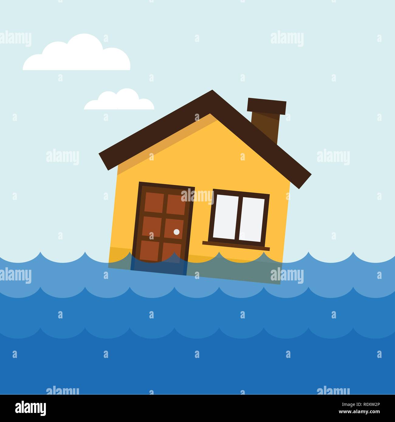 Flooded House Cartoon