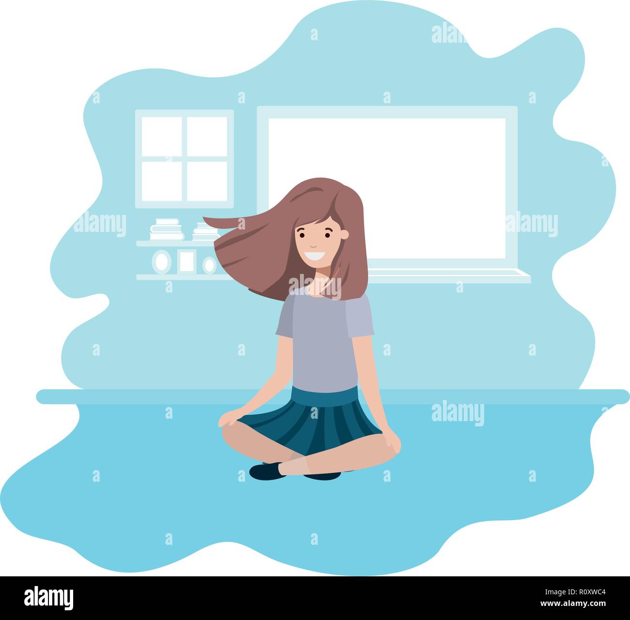Seated Lotus Position Stock Vector Images Alamy
