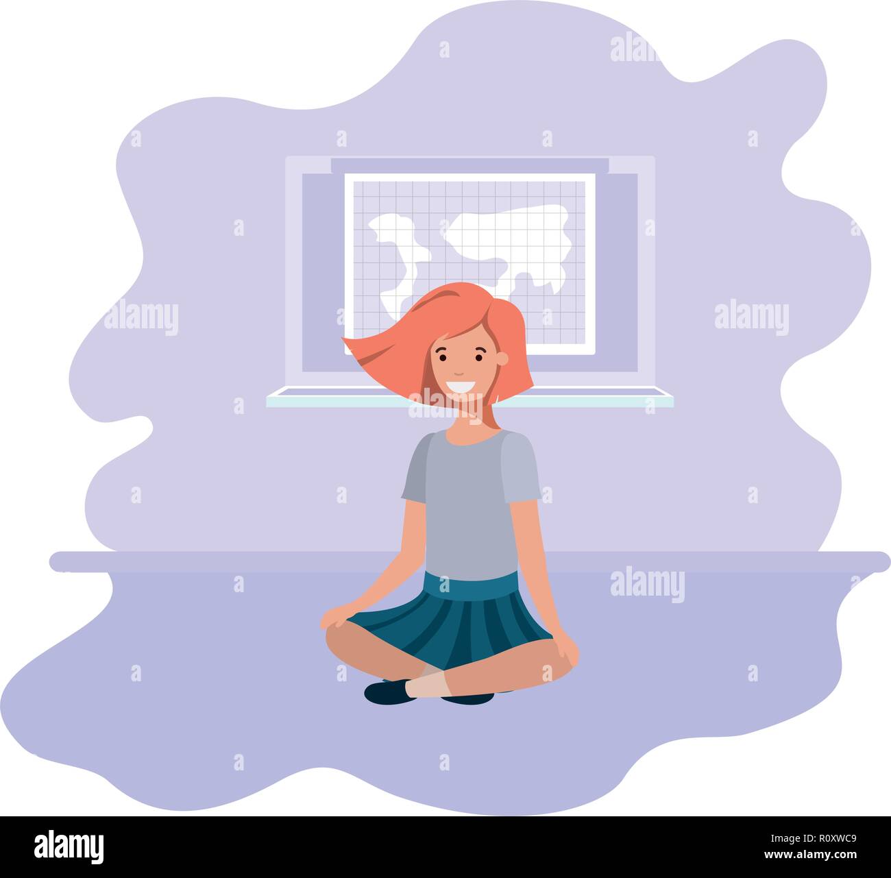 Smiling seated portrait Stock Vector Images - Alamy