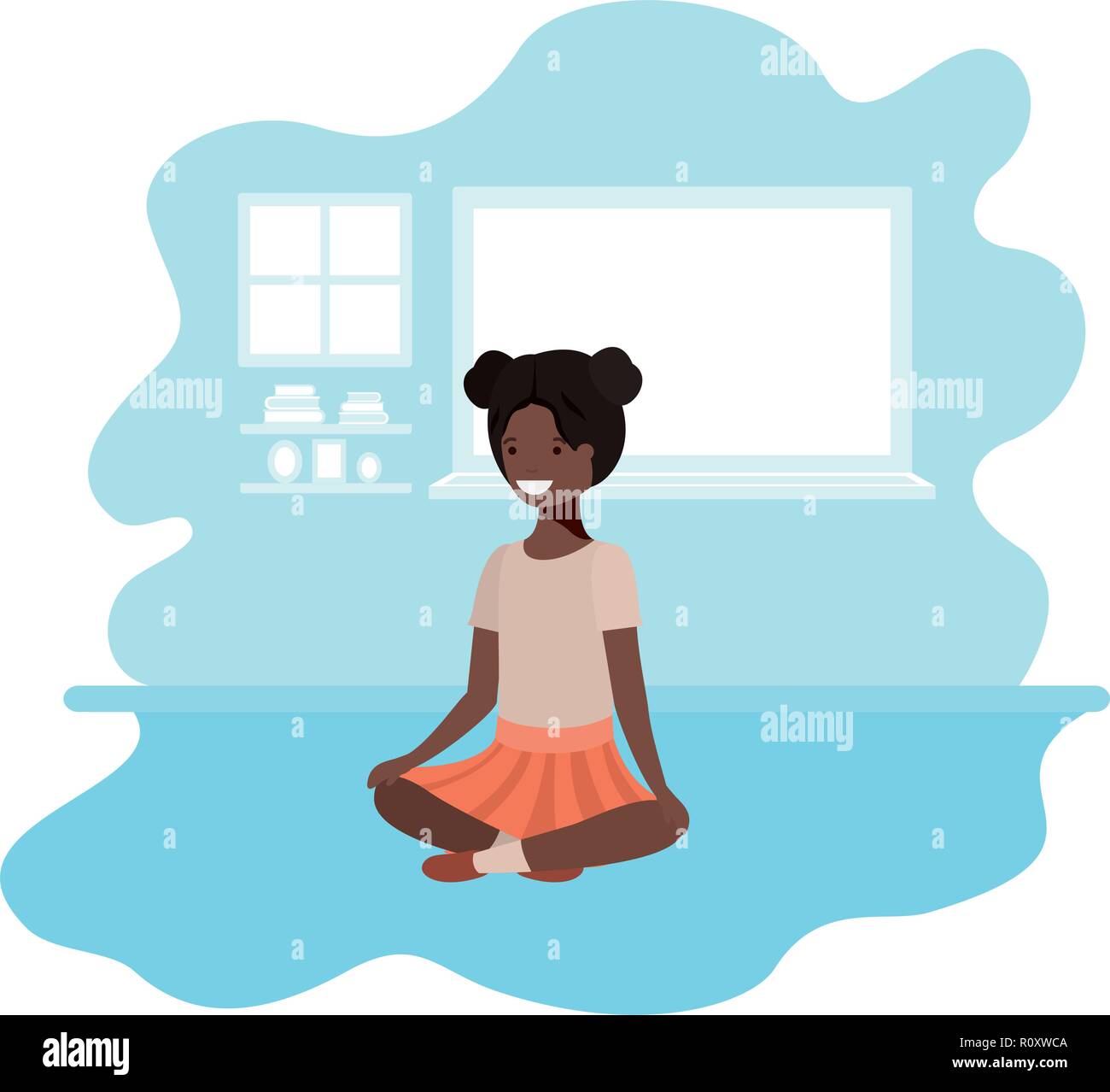 teenager girl sitting avatar character Stock Vector Image & Art - Alamy