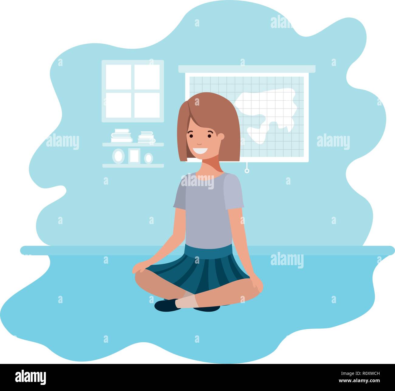 Teen sitting seated Stock Vector Images - Alamy