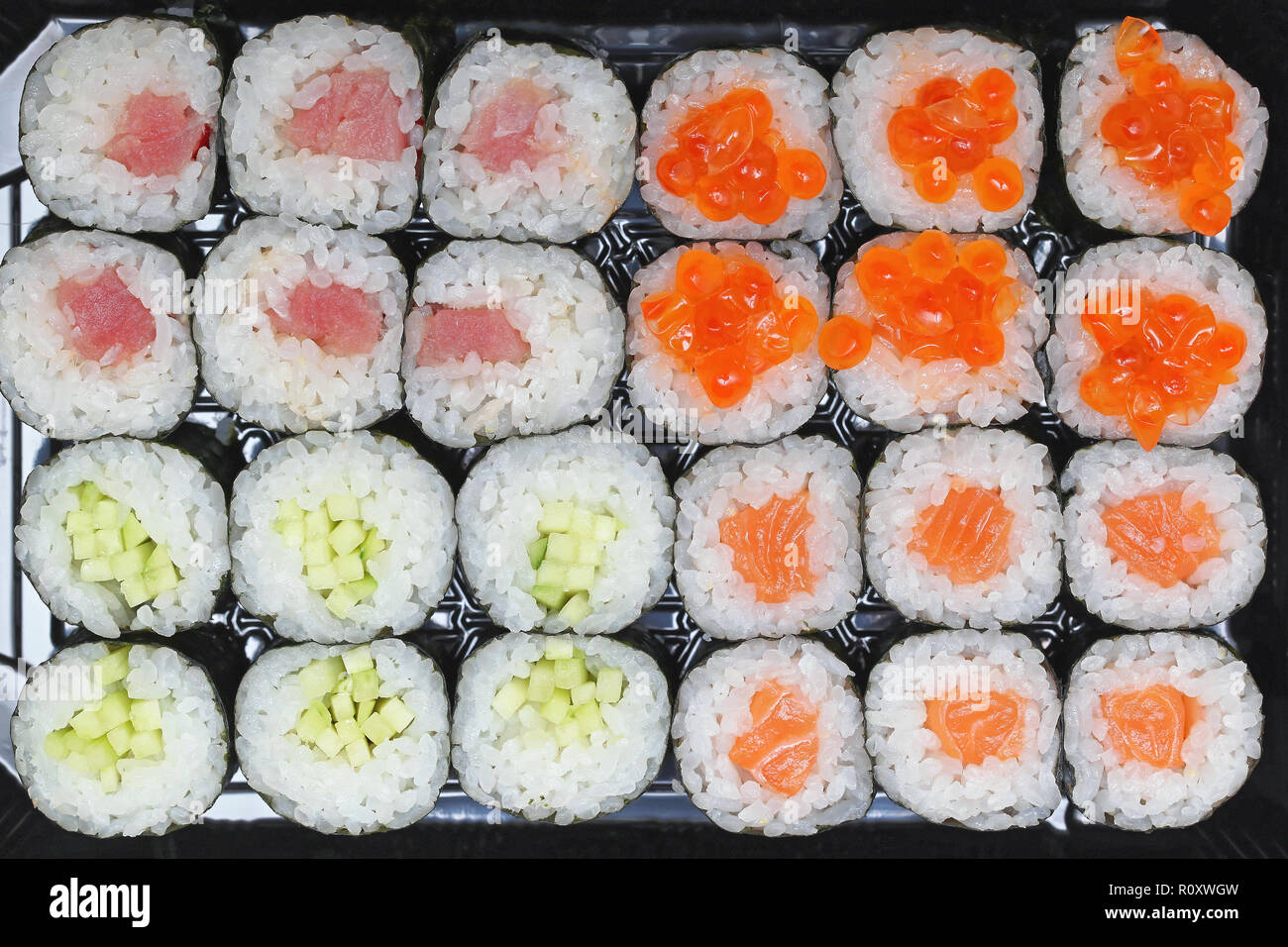 Box of Sushi Rolls Traditional Japanese Cuisine Stock Photo - Alamy