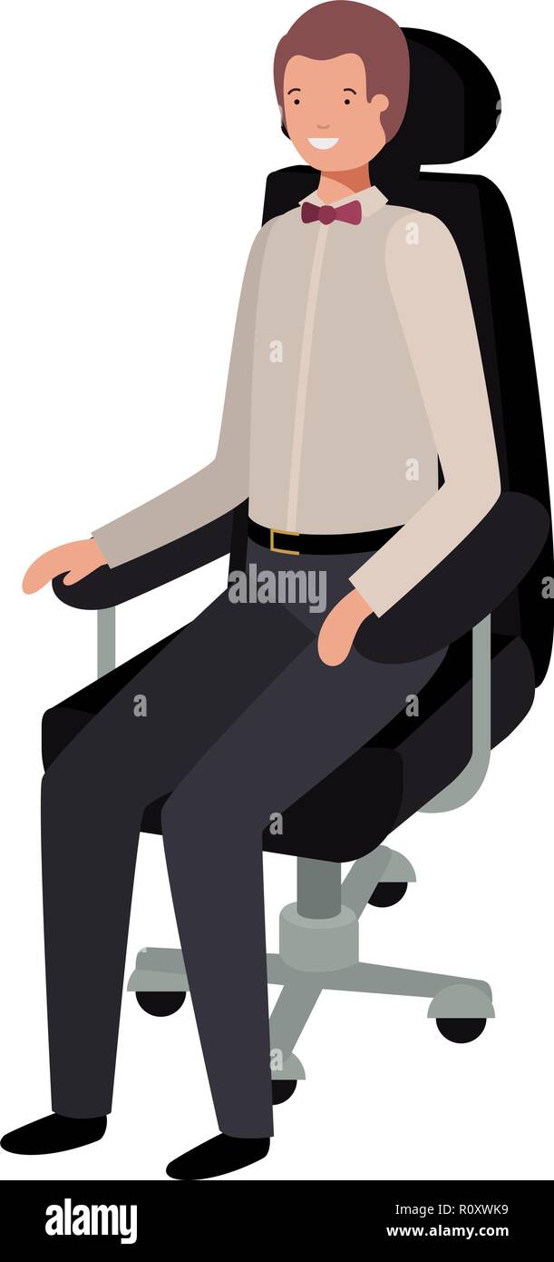 Man sitting chair backrest Stock Vector Images - Alamy