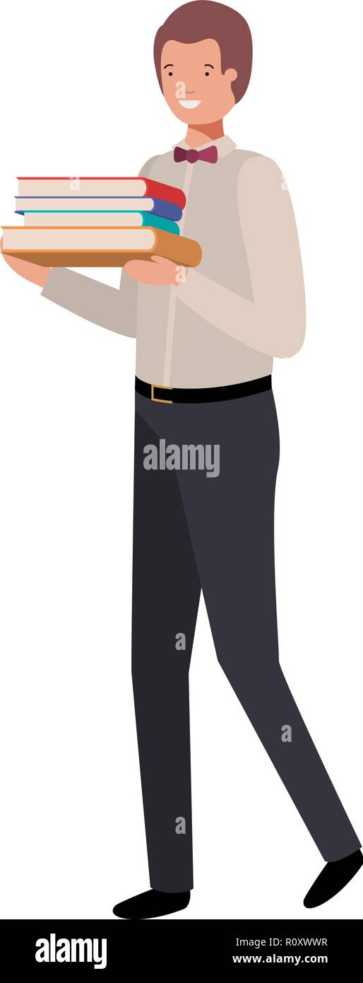 Smiling young man reading book Stock Vector Images - Alamy