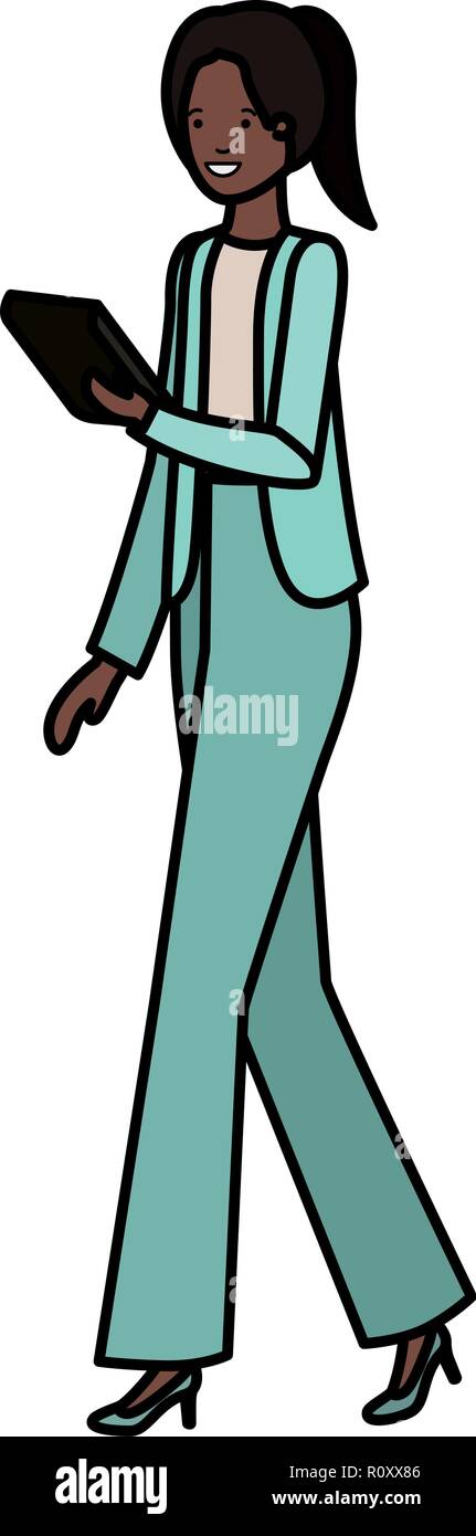 Beautiful young woman tablet Stock Vector Images - Alamy