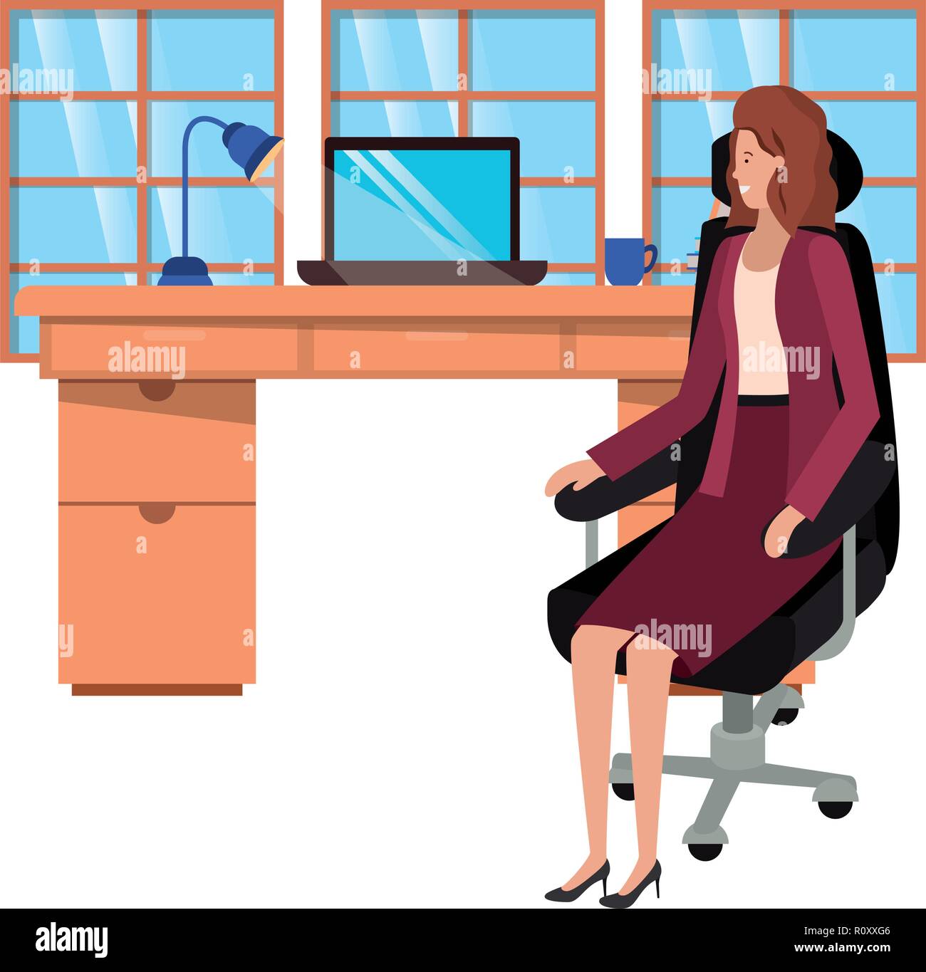 woman working in the office avatar character Stock Vector Image & Art ...