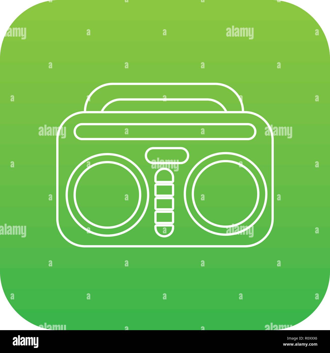 Vintage boombox icon green vector Stock Vector Image & Art - Alamy