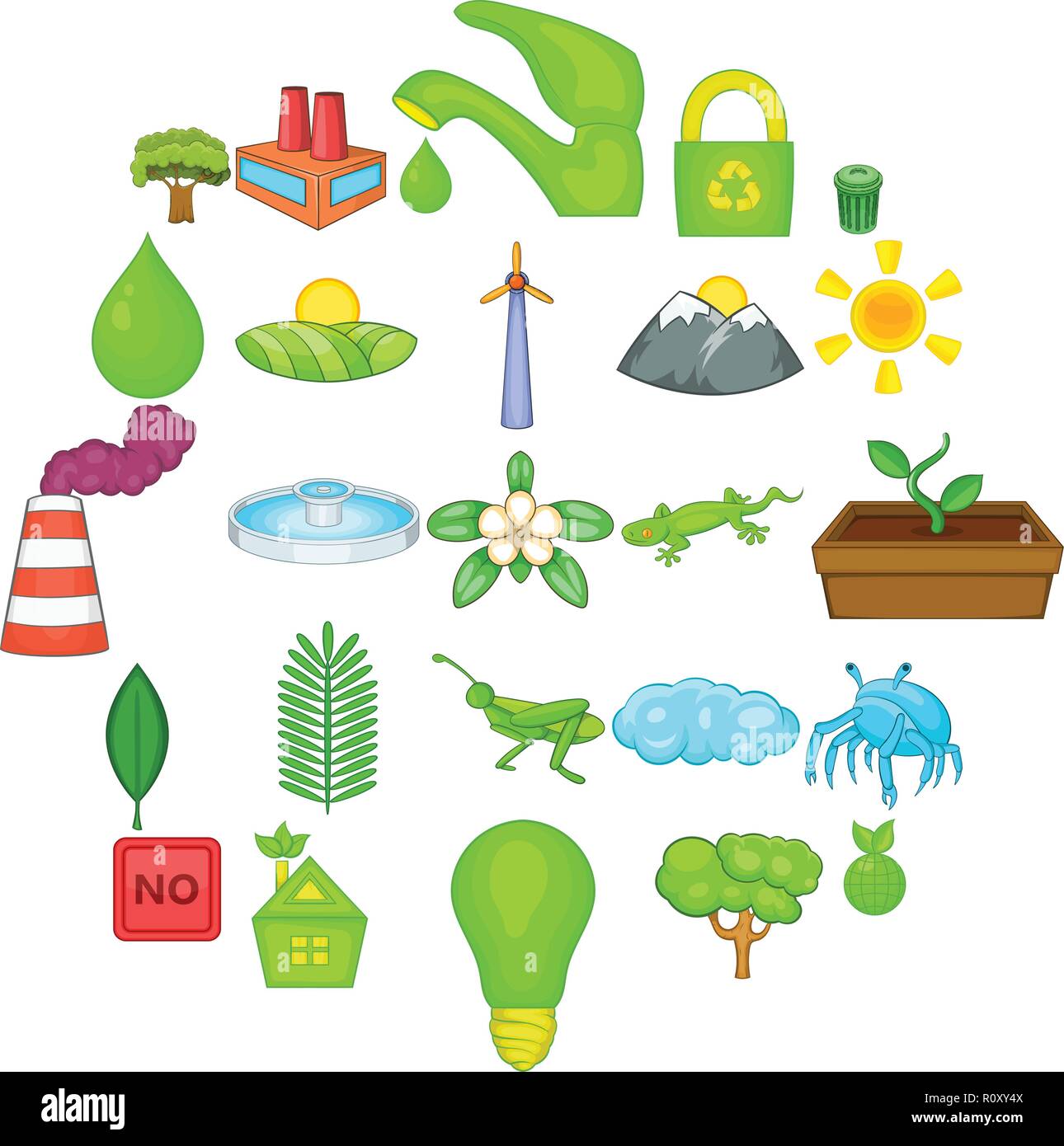 Eco icons set, cartoon style Stock Vector Image & Art - Alamy