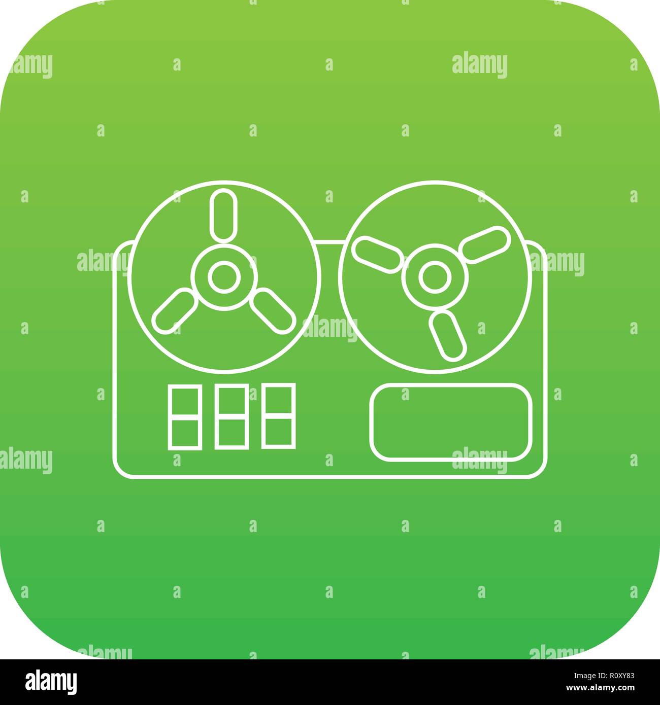 Reel tape recorder icon green vector Stock Vector Image & Art - Alamy