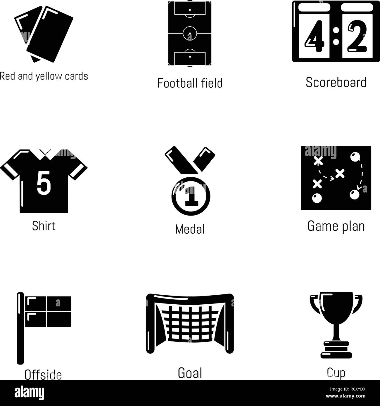 Soccer goal icons set, simple style Stock Vector Image & Art - Alamy