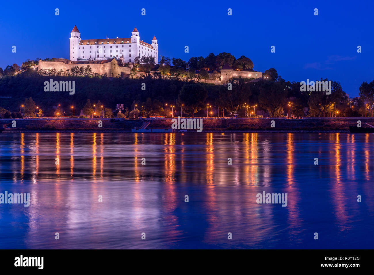 Picture of Bratislava capital city of Slovakia during evening from ...
