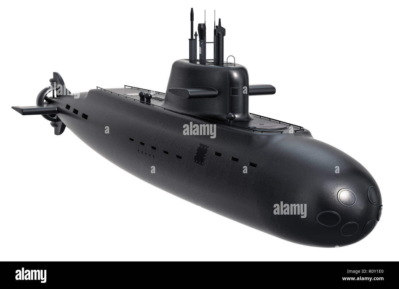 Submarine, 3D rendering isolated on white background Stock Photo - Alamy