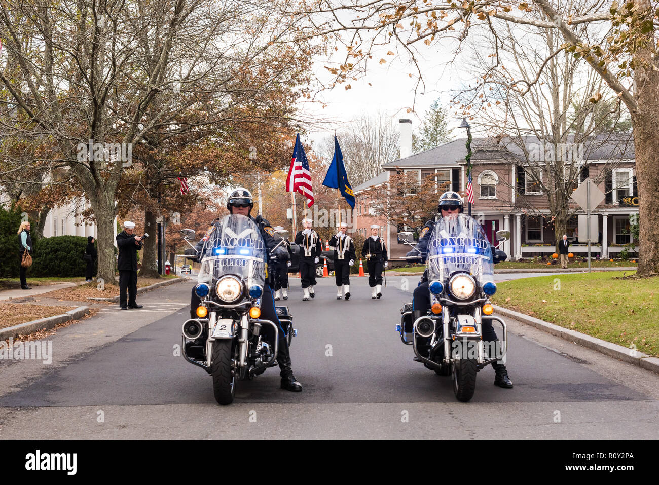 Concord Police leading the military funeral procession for Medal of ...