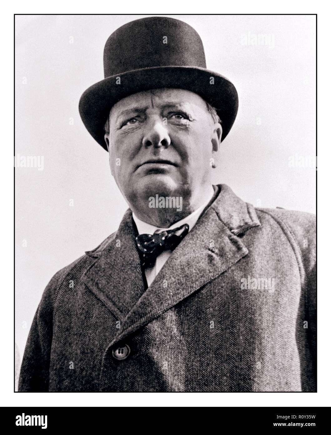 WINSTON CHURCHILL PORTRAIT LOW ANGLE WW2 WORLD WAR 2 vintage image of ...