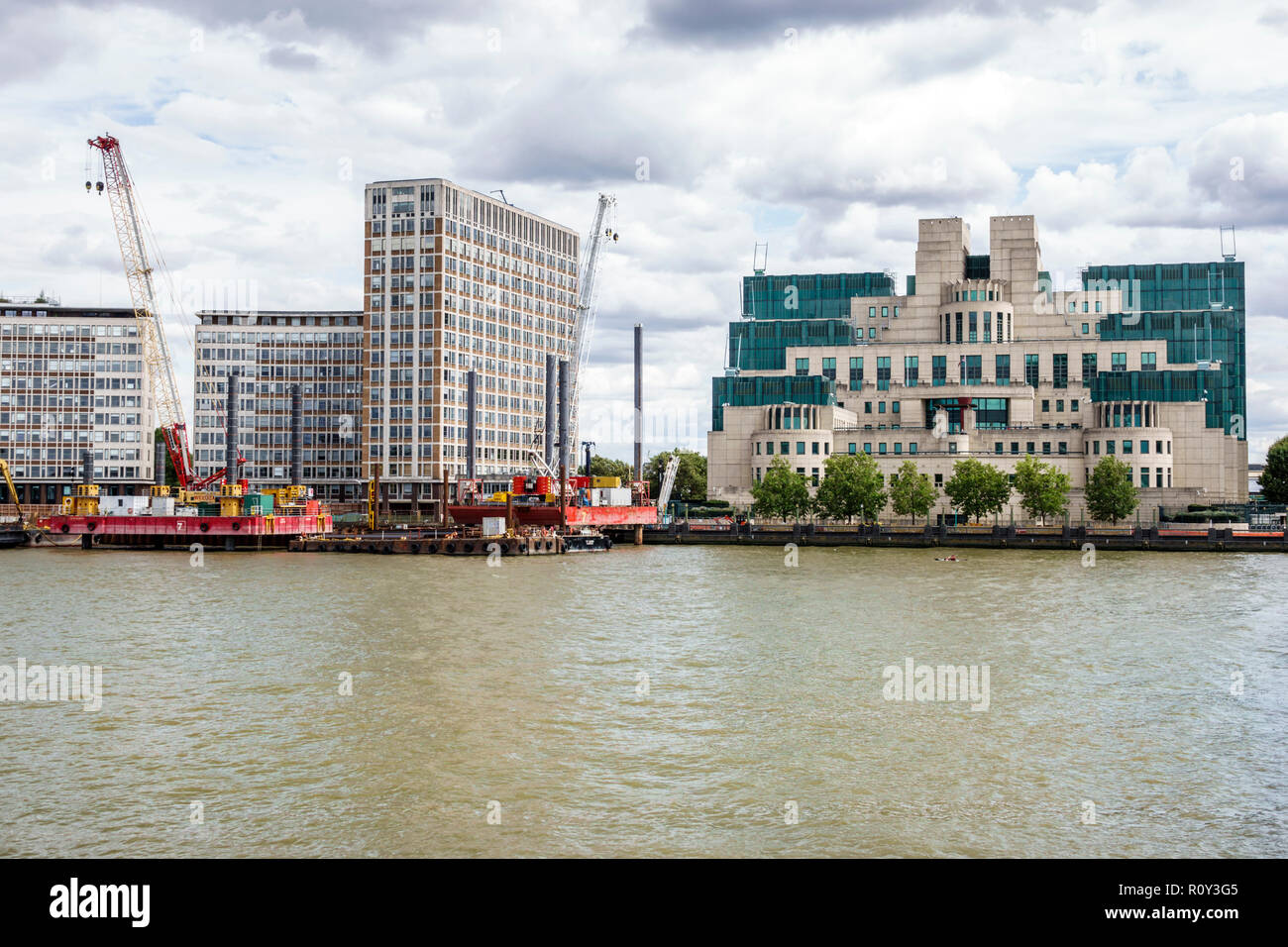 London England,UK,Lambeth Vauxhall,Thames River,MI6 Counter Terrorism ...