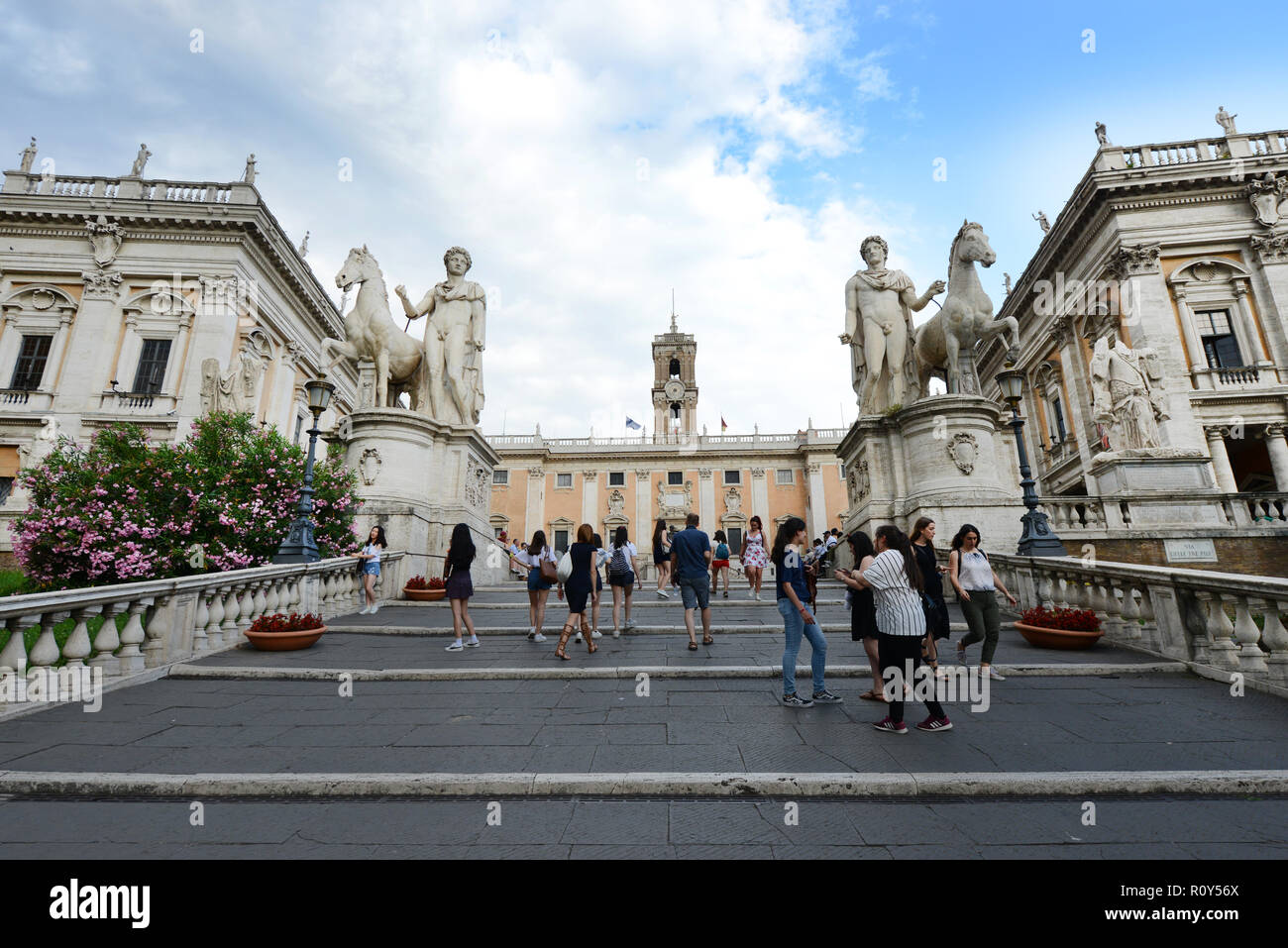 Cordonata Capitolina stairway in Rome Stock Photo - Alamy