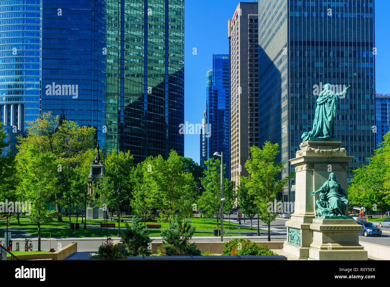 Montreal, Canada - September 08, 2018: View of downtown, near ...