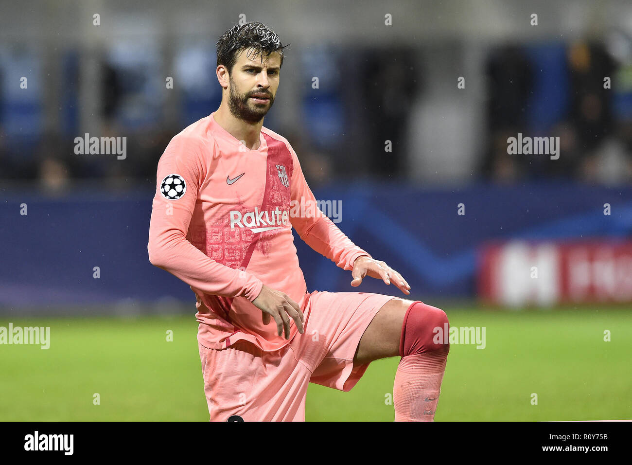 Milan, Italy. 6th Nov 2018. Gerard Pique of Barcelona during the UEFA ...