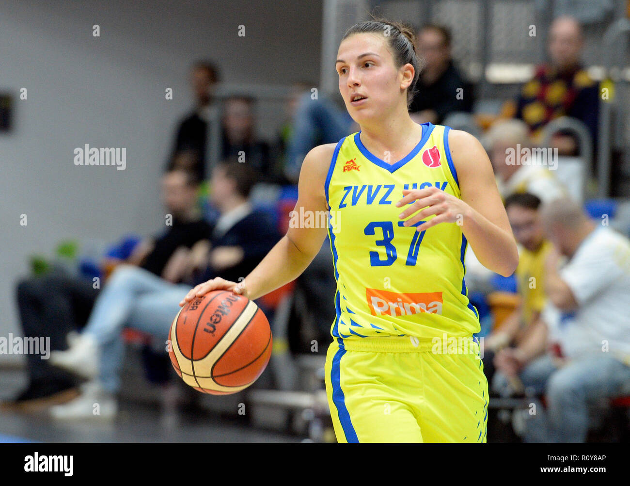 Prague, Czech Republic. 07th Nov, 2018. Teja Oblak (USK) in action ...