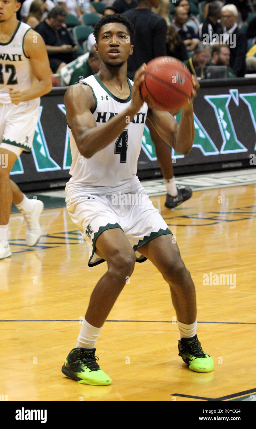 November 2, 2018 - Hawaii Rainbow Warriors guard Brandon Thomas #4 ...